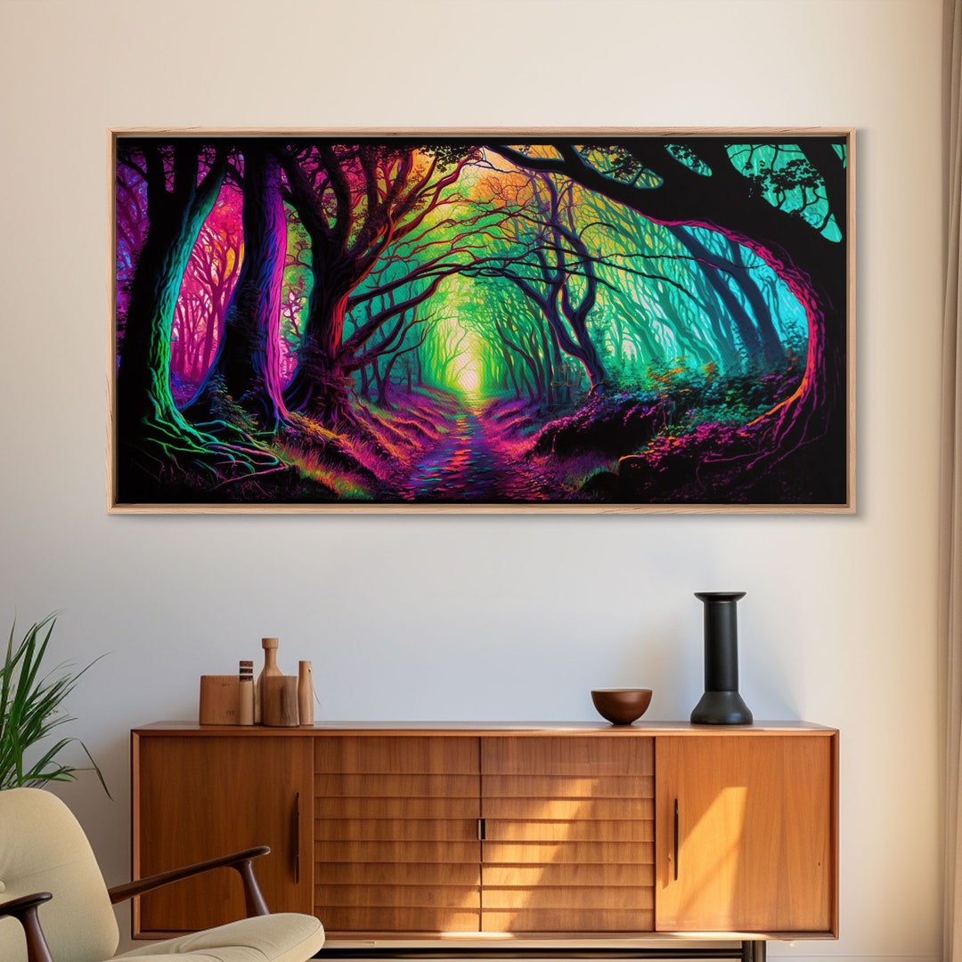 The Secret Grove Fantasy Art Pop Art Forest Landscape - Etsy