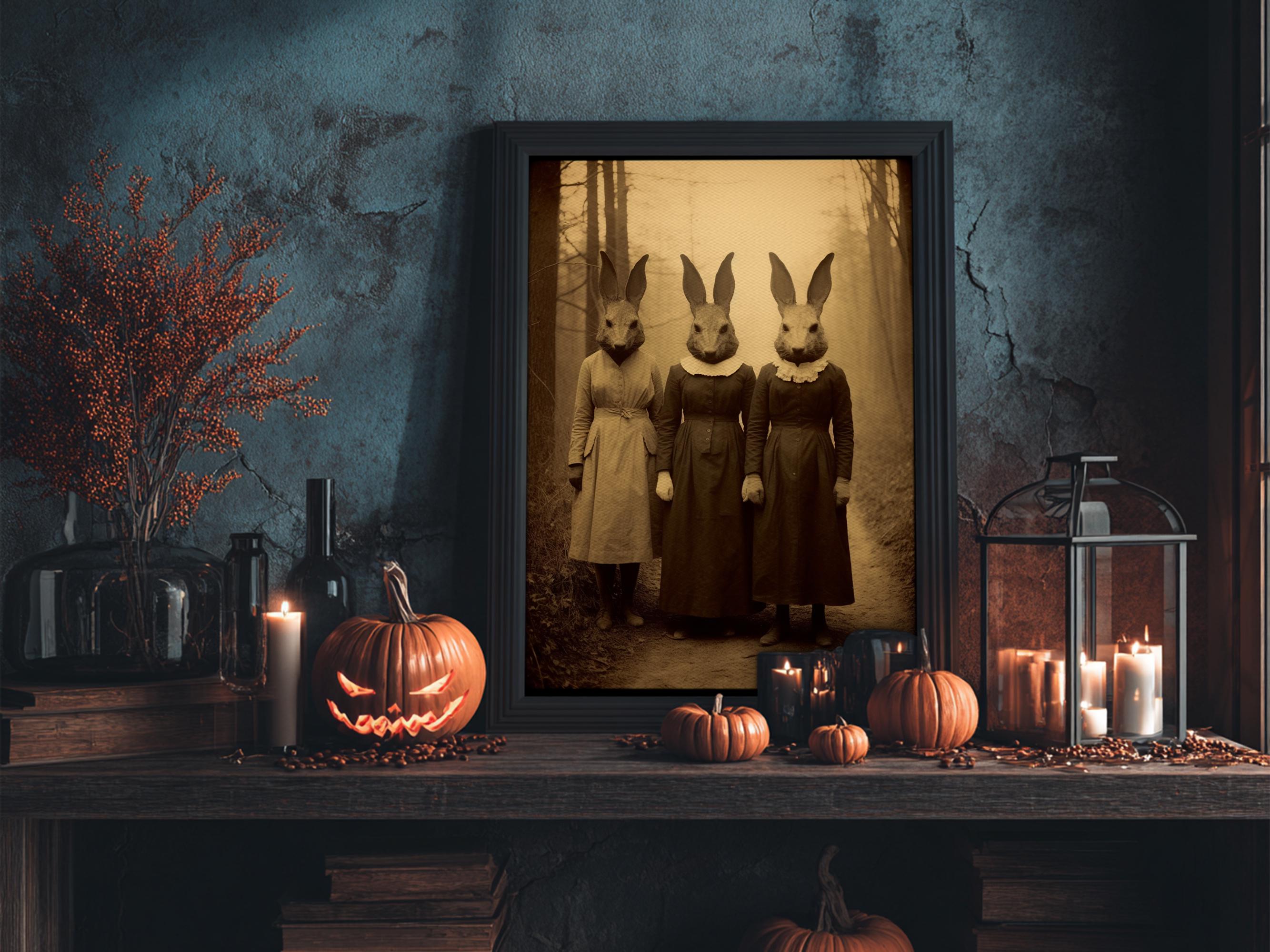 Cult of the Bunny, Vintage Photography, Art Canvas Print / Canvas, Dark ...