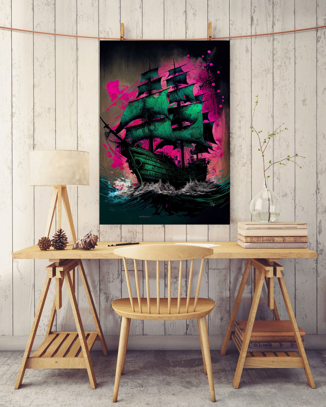Surreal/psychedelic Pirate Ghost Ship Fine Art Poster Print - Etsy