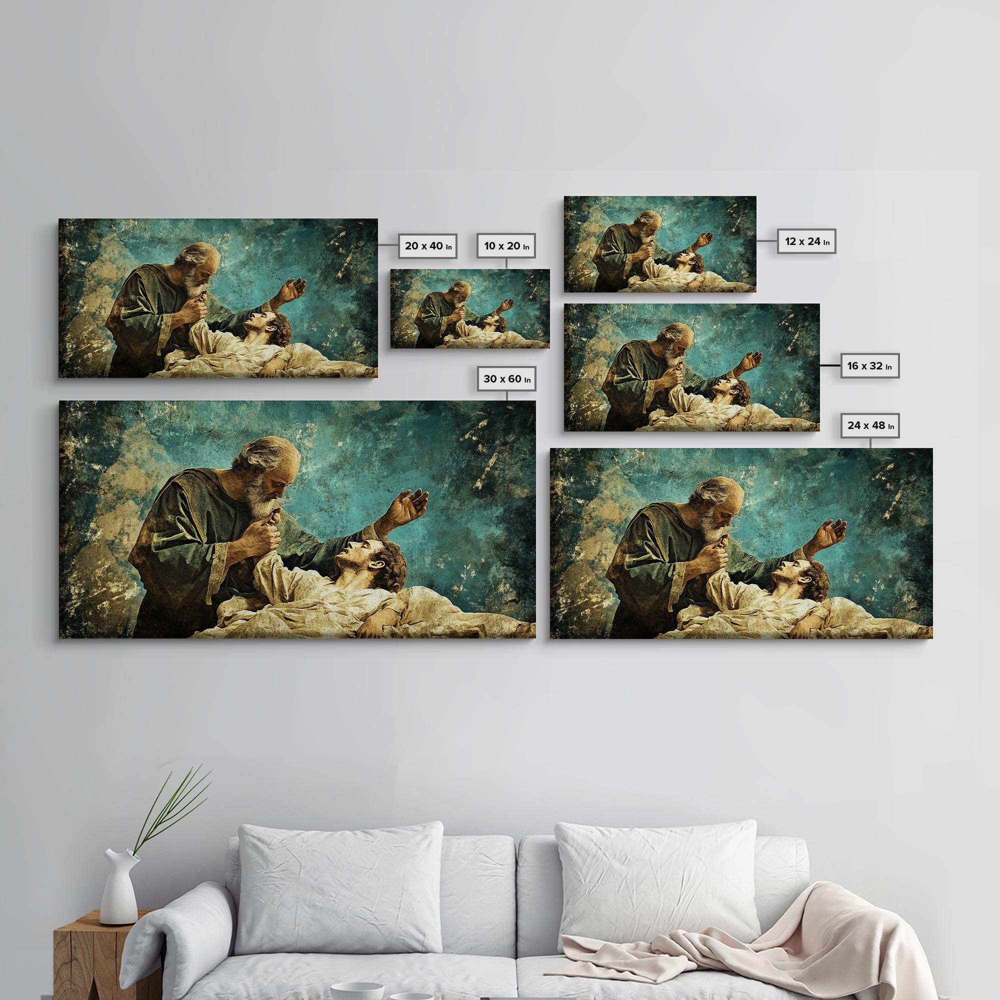 Sacrifice of Isaac Pop Art Framed Canvas Print - Dramatic Christian ...