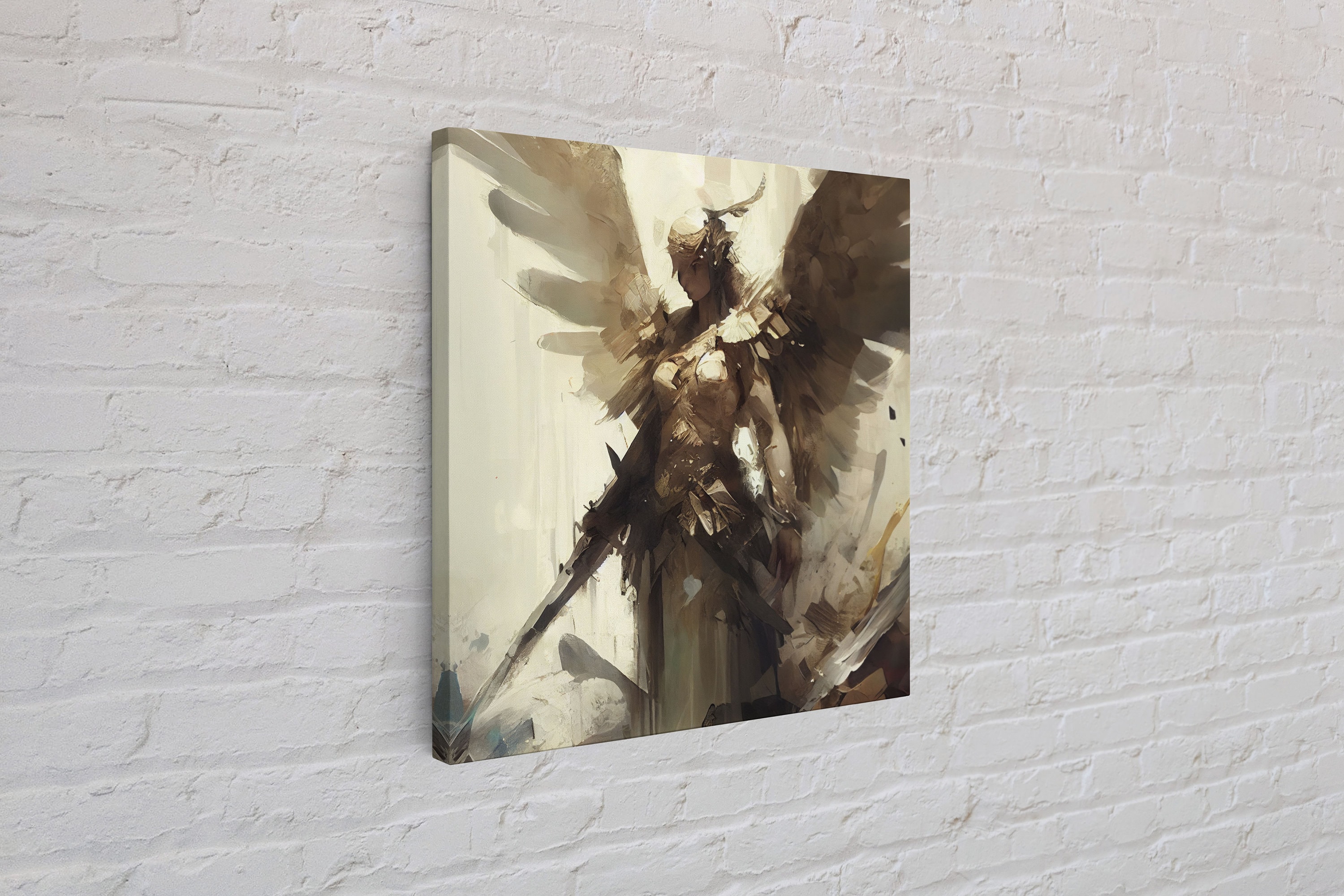 Battle Angel Watercolor Anime Style Angel Art Framed Canvas - Etsy