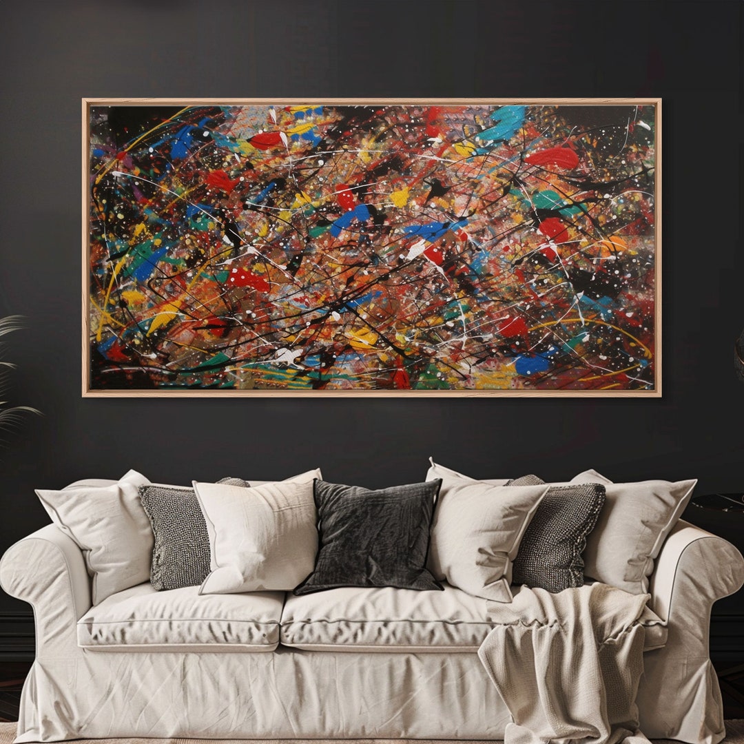 Beautiful Jackson Pollock Inspired Canvas Prrint, Abstract Wall Art ...