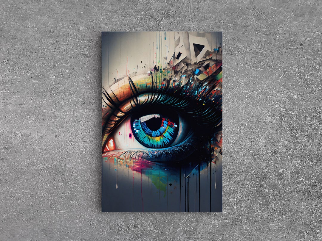 Vibrant Graffiti Eye Wall Art Canvas Print Street Art Inspired Graphic ...