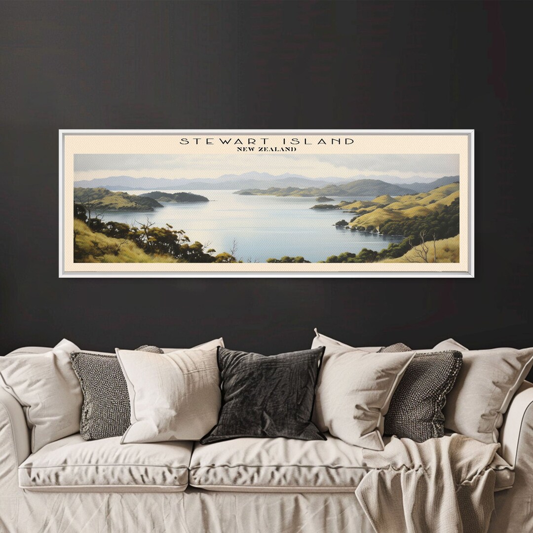 Stewart Island Travel Poster Print, Framed Canvas Print, New Zealand ...