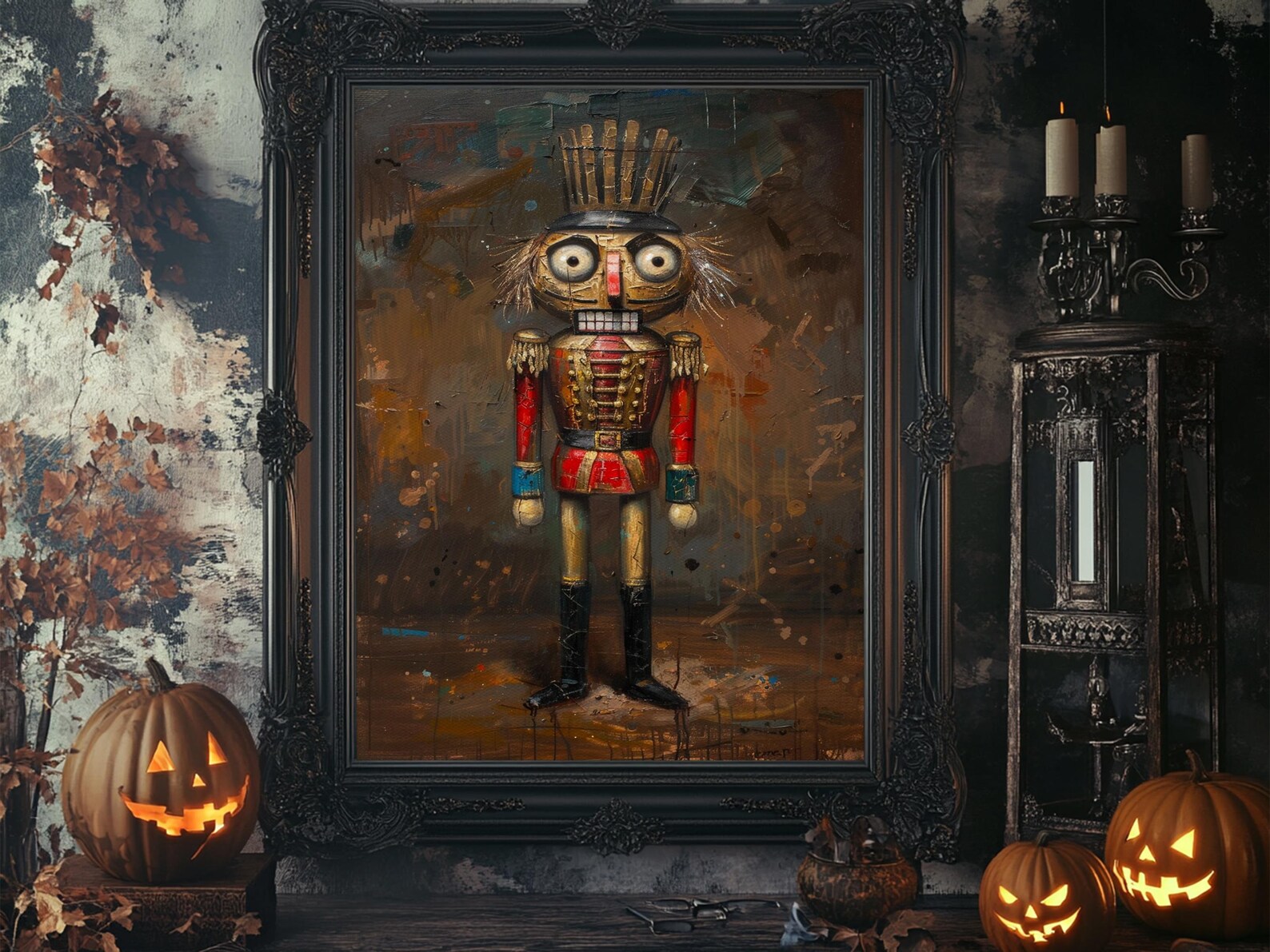 This Nutcracker Has Seen Some Things, Framed Canvas Print, Halloween ...