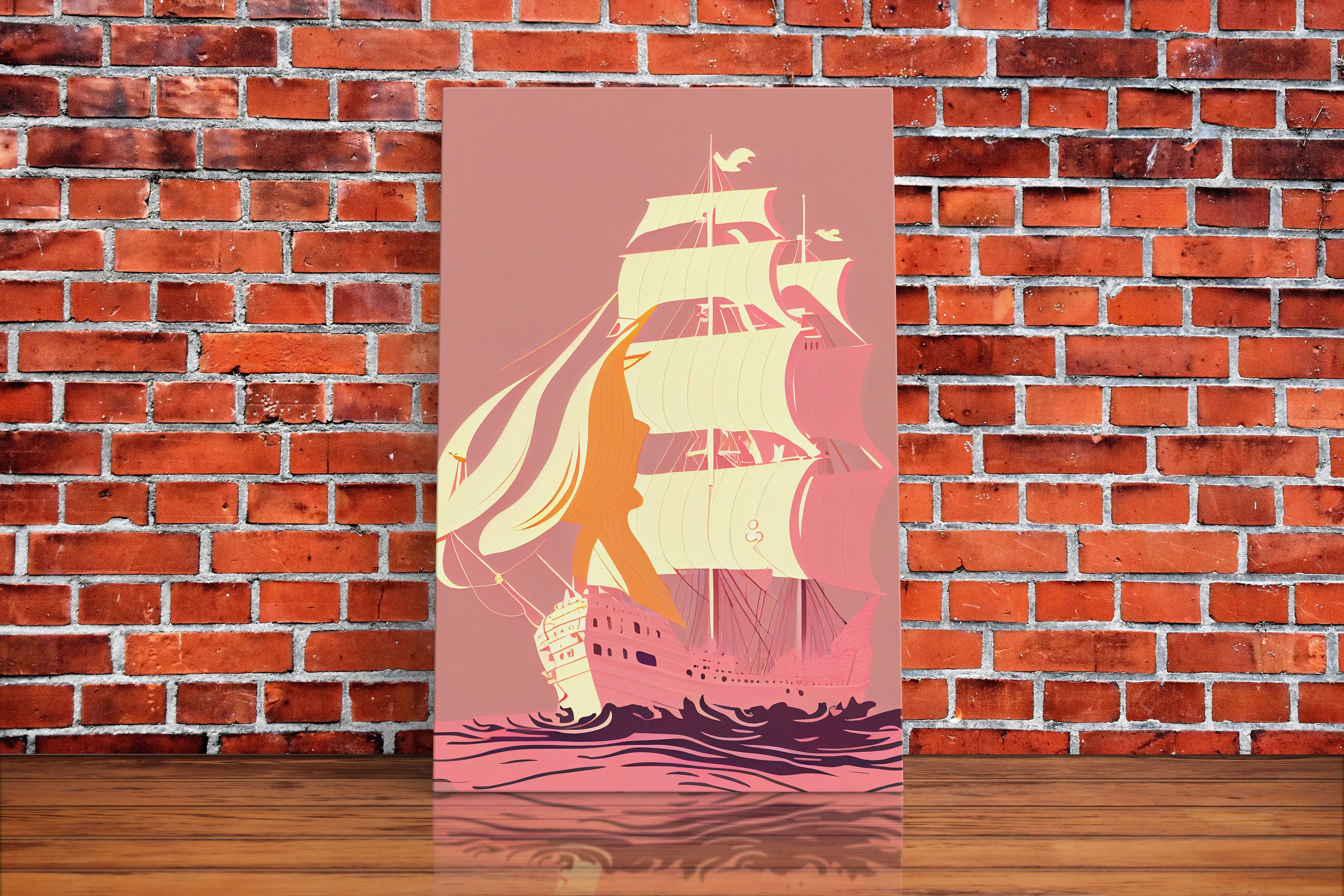 Pastel Pirate Ship Pink Boat Vaporwave Pirate Ship Framed - Etsy