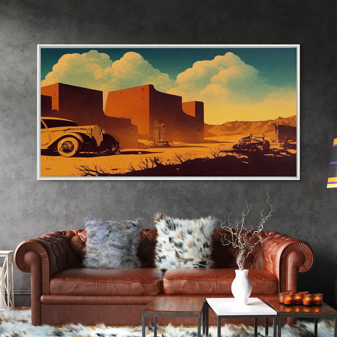 1940s Pueblo Style Villa Canvas Print - Oversize Wall Art for Abandoned ...