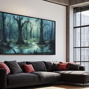 Victorian Swamp Painting Canvas Print, Dark and Moody Victorian Gothic ...