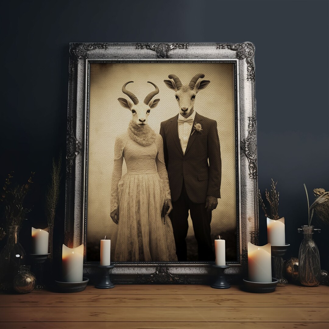 The Cult of the Ram Creepy Halloween Wall Art Framed Canvas - Etsy