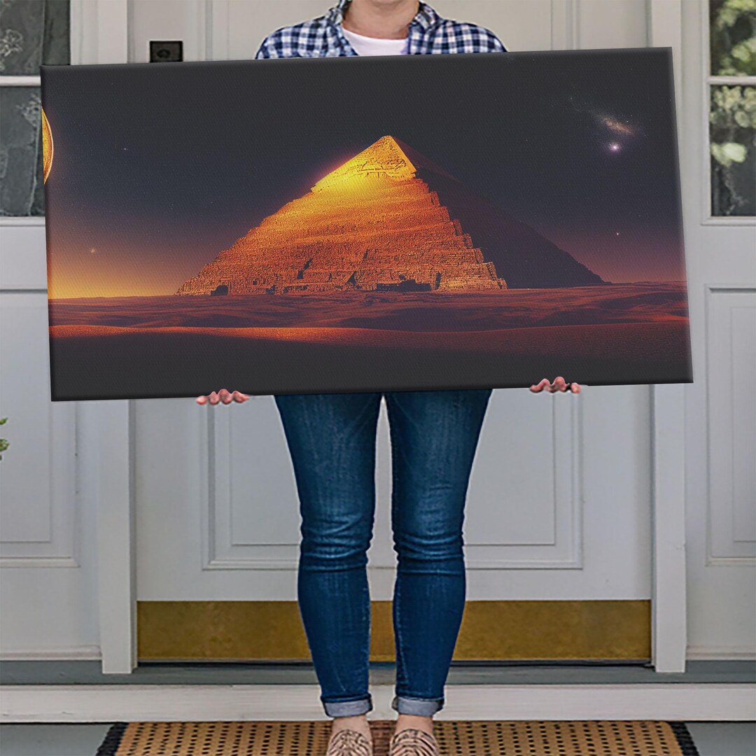 Pyramid Wall Art, Sands of Egypt, Ready to Hang Canvas Print, Framed ...