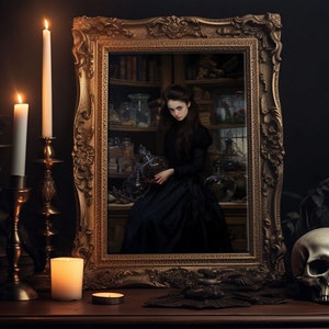 The Alchemical Witch, Witch Making Potions, Alchemy, Framed Canvas ...