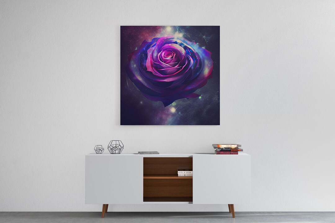 Space Rose, Flower Galaxy, Cool Space Art, Framed Canvas Print, Framed ...