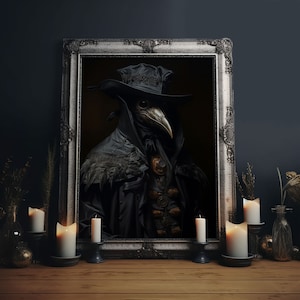Gothic Plague Doctor Print, Vintage Canvas, Art Canvas Print, Dark ...