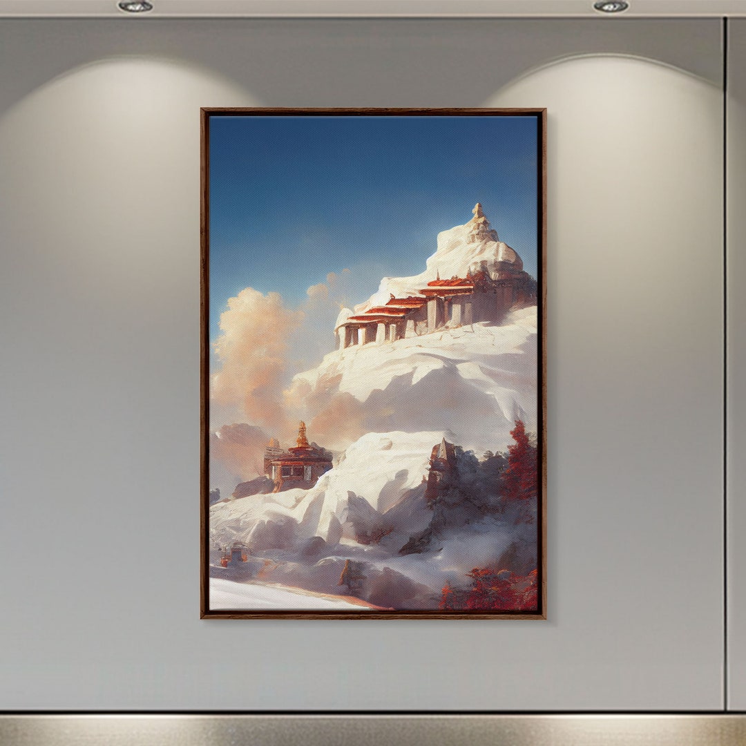 Buddhist Temple Wall Art, Canvas Print, Abstract Tibetan Temple Wall ...