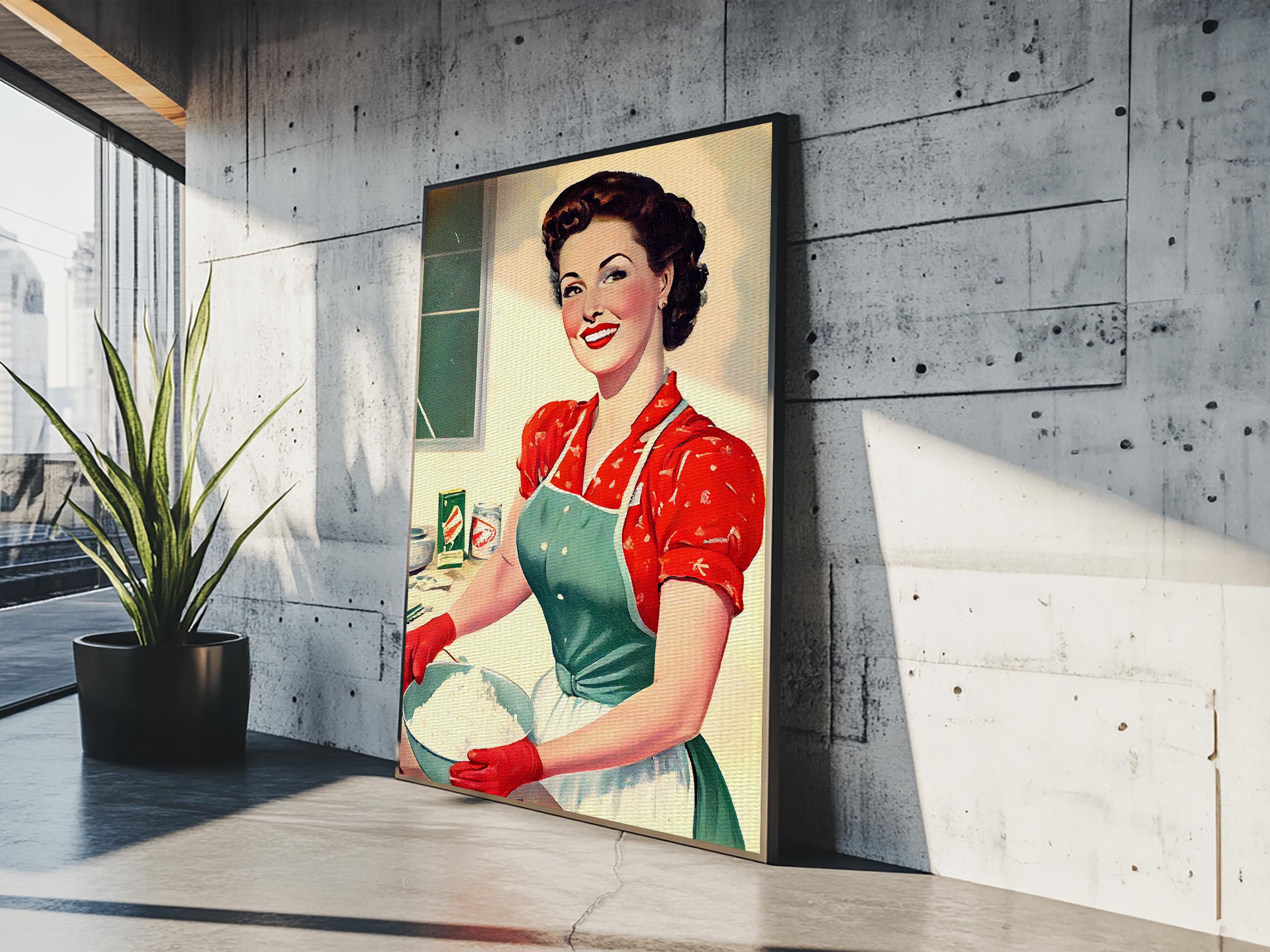 Retro 1950s Baking Advertisement, Home Maker, Kitchen Art, Framed ...