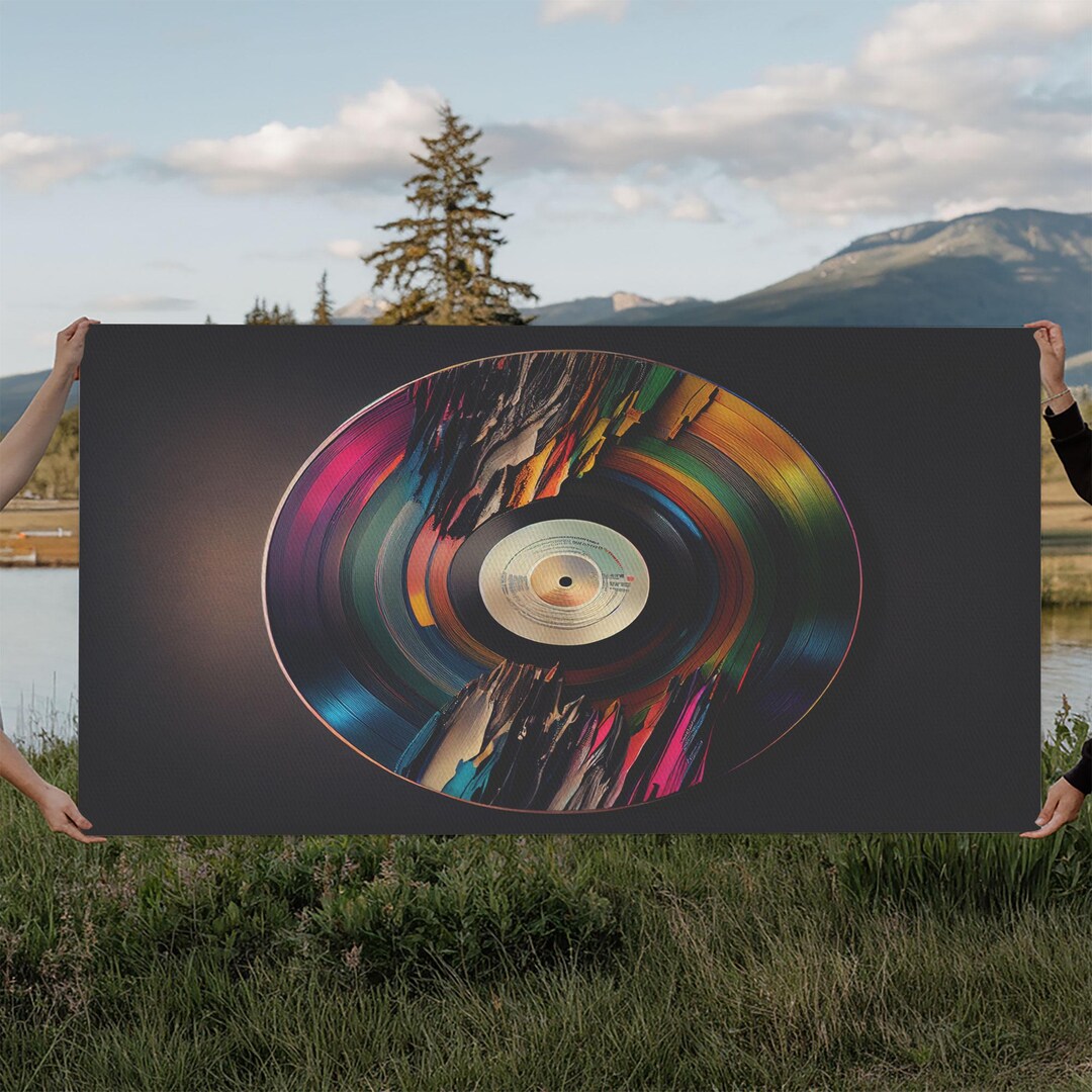 Synthwave Vinyl Record Art, Canvas Print, Framed Wall Art, Interior ...