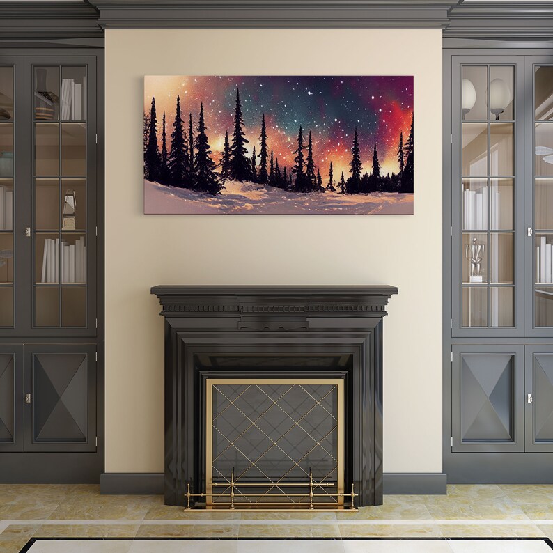 Snowfall in the Forest Canvas Print Winter Wall Art - Etsy