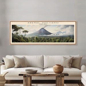 Arenal Volcano Travel Poster Print, Framed Canvas Print, Costa Rica ...