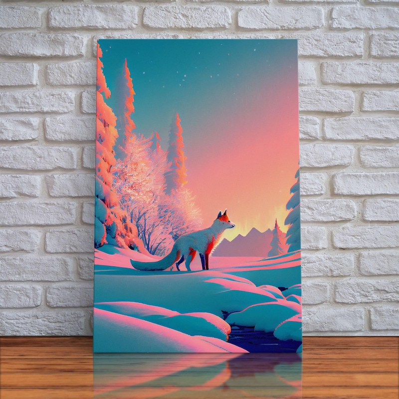 Arctic Fox Painting Framed - Etsy