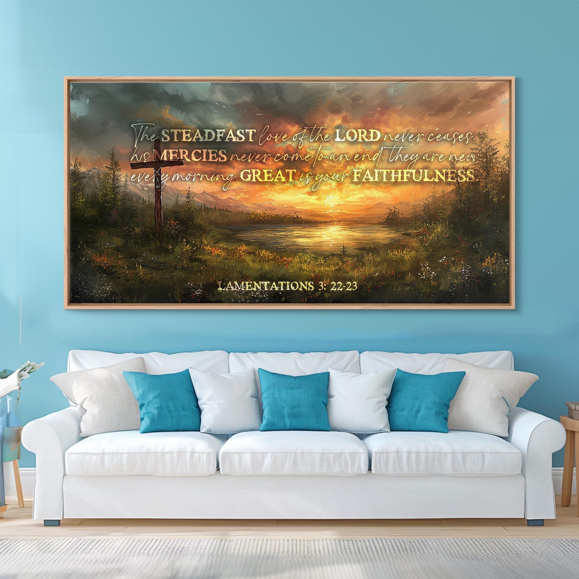 Lamentations 3:22-23 the Steadfast Love of the Lord, Bible Verse Decor ...