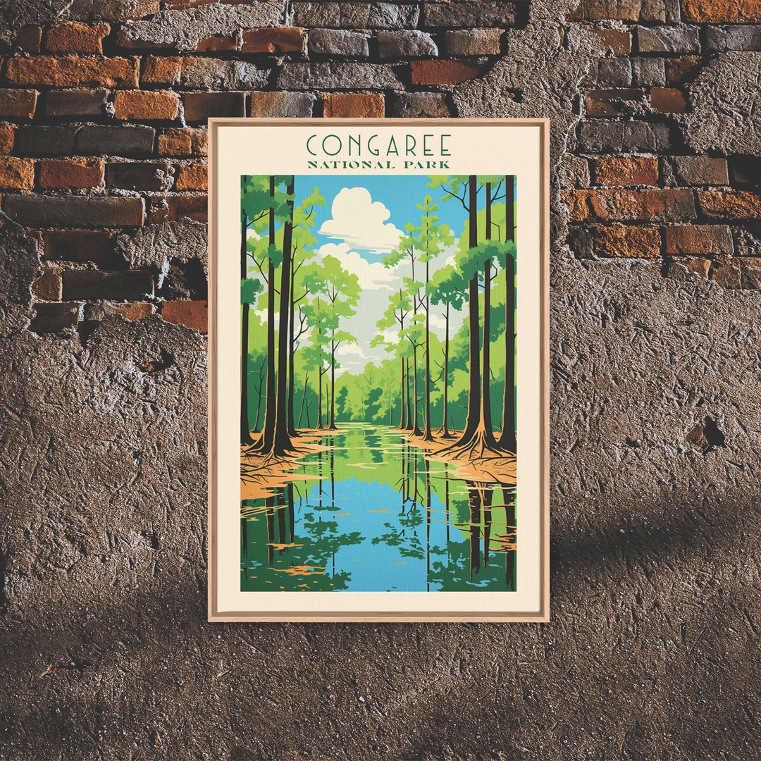 Congaree National Park Travel Poster Print, Canvas Print Wall Art ...