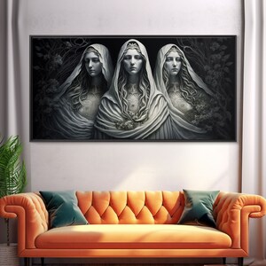 The Norns, Norse Mythology, Weavers of Fate, Framed Canvas Print, Urðr ...