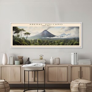 Arenal Volcano Travel Poster Print, Framed Canvas Print, Costa Rica ...