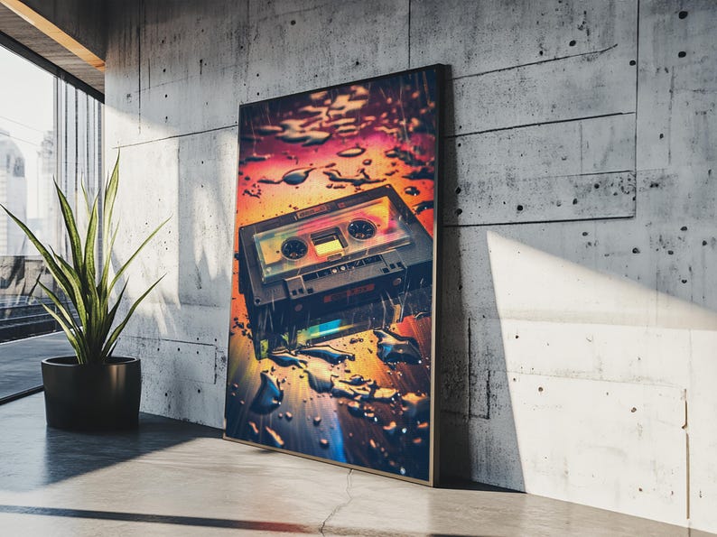Retro 80s Cassette Tape Art, Framed Canvas Print, Custom Cassette Tape ...