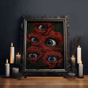 The All Seeing Flowers, Fantasy Dark Cottagecore, Creepy Bouquet ...