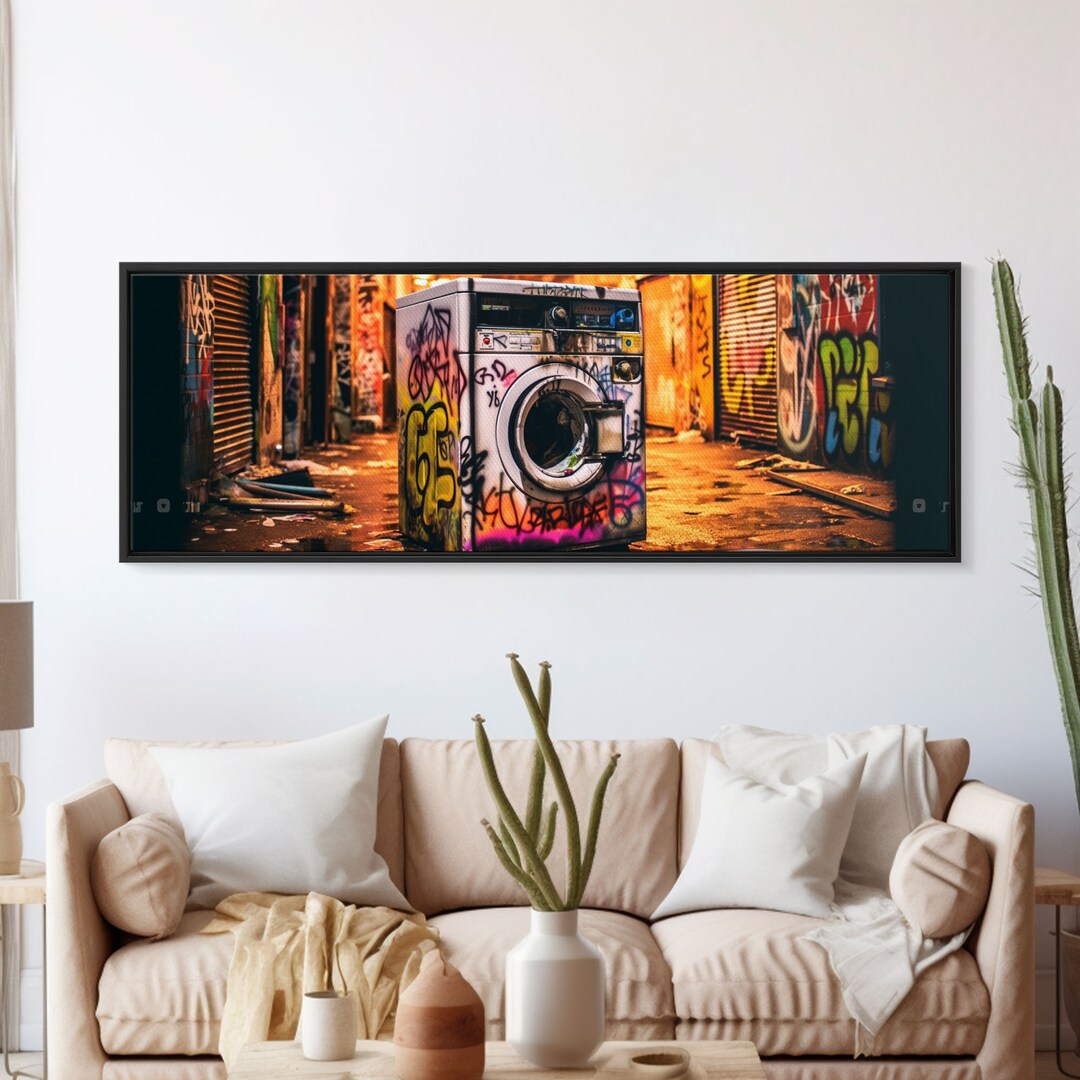 Graffiti Punk Wall Art, Street Art, Framed Canvas Print, Urban Decay ...