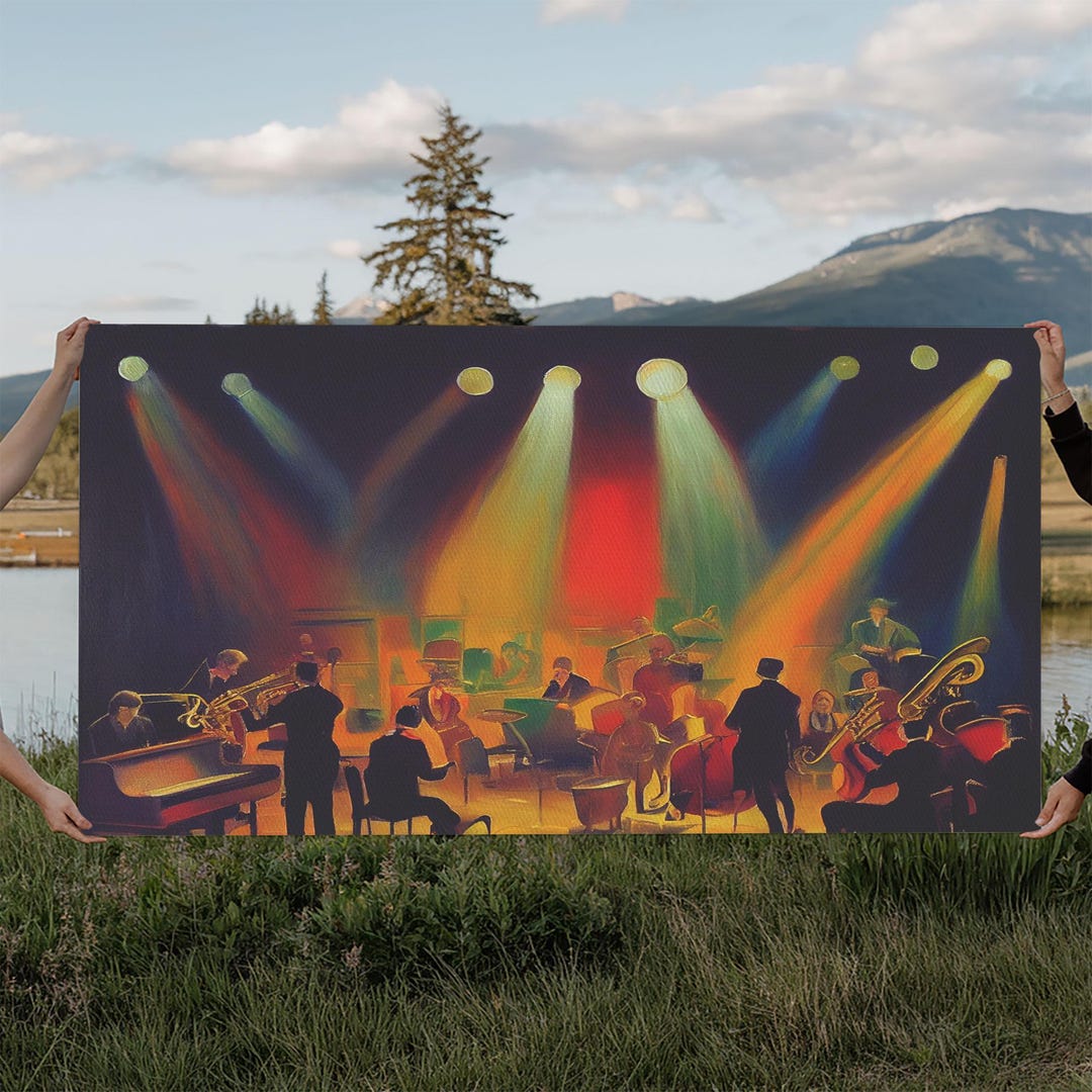 Jazz Singer Band Art Music Canvas or Poster Print Framed Large Wall ...