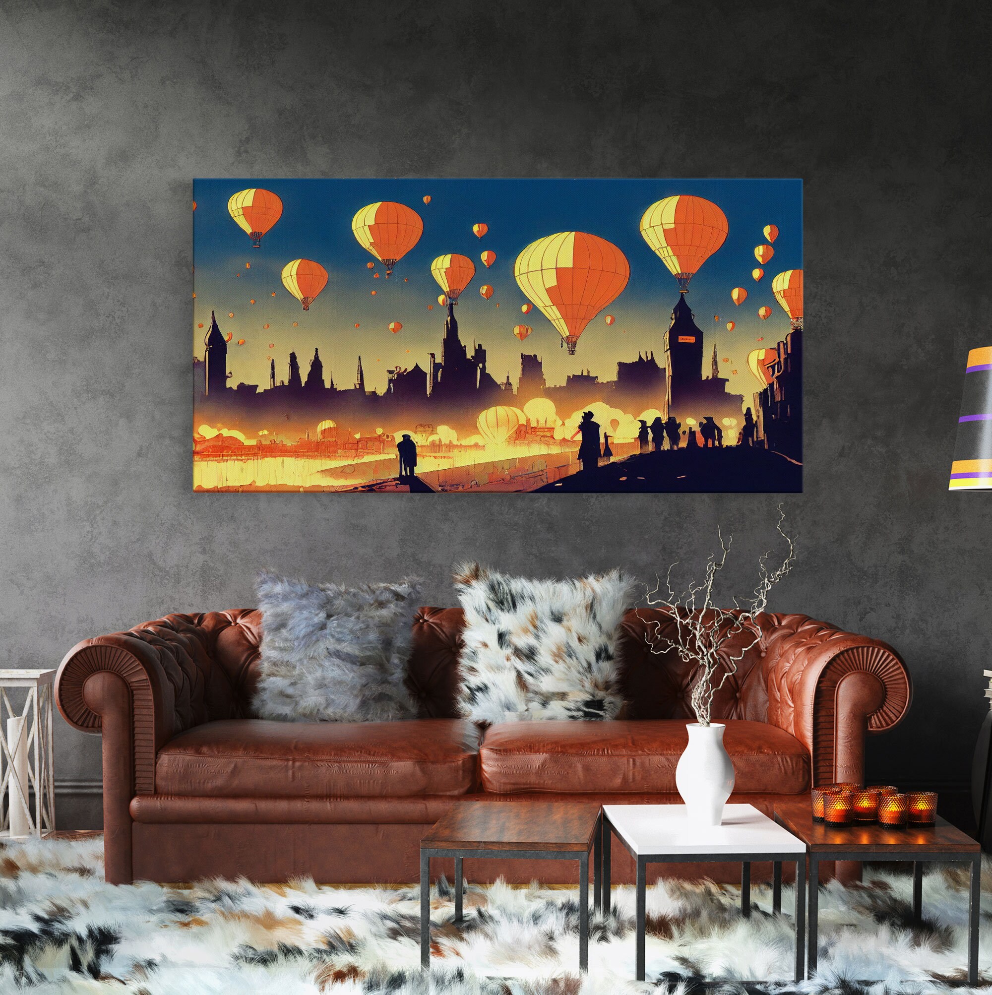 Flight of the Balloons Hot Air Balloon Armada Framed Canvas - Etsy
