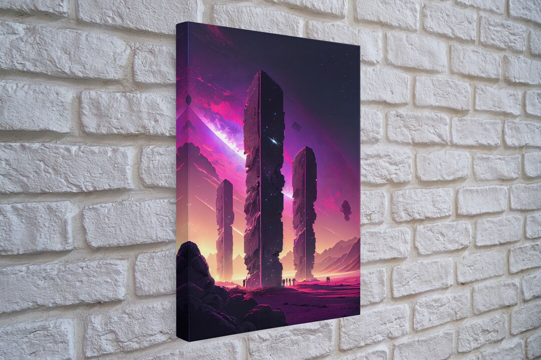 The Monoliths, Scifi Art, Retro Synthwave Style Alien Planet Art ...