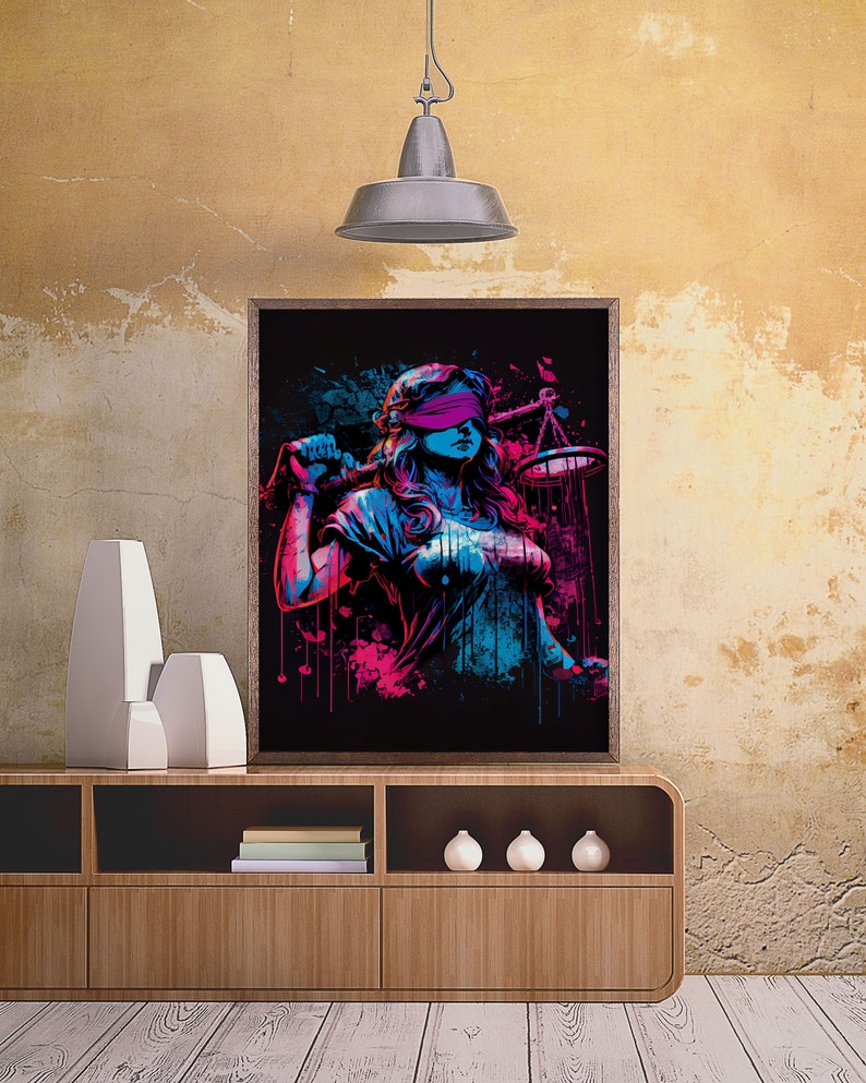 Graffiti Art Lady Justice Vaporwave Cyberpunk Justice is - Etsy