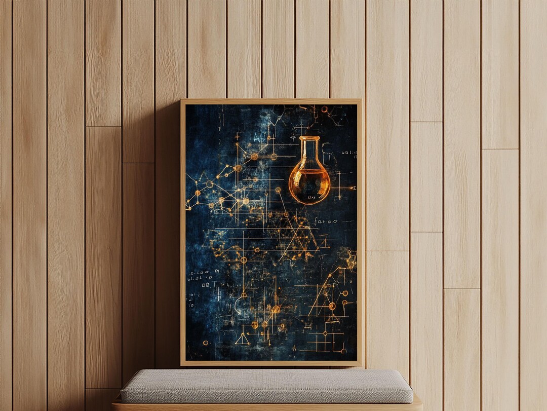 Science Chemistry Art Framed Canvas Print Vintage Scientific Artwork ...