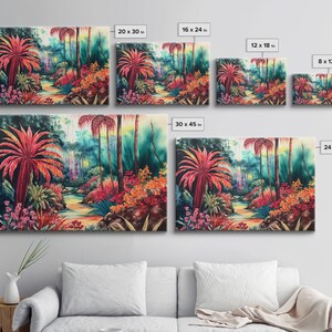Tropical Jungle Paradise Watercolor, Framed Canvas Print, Canvas Art ...