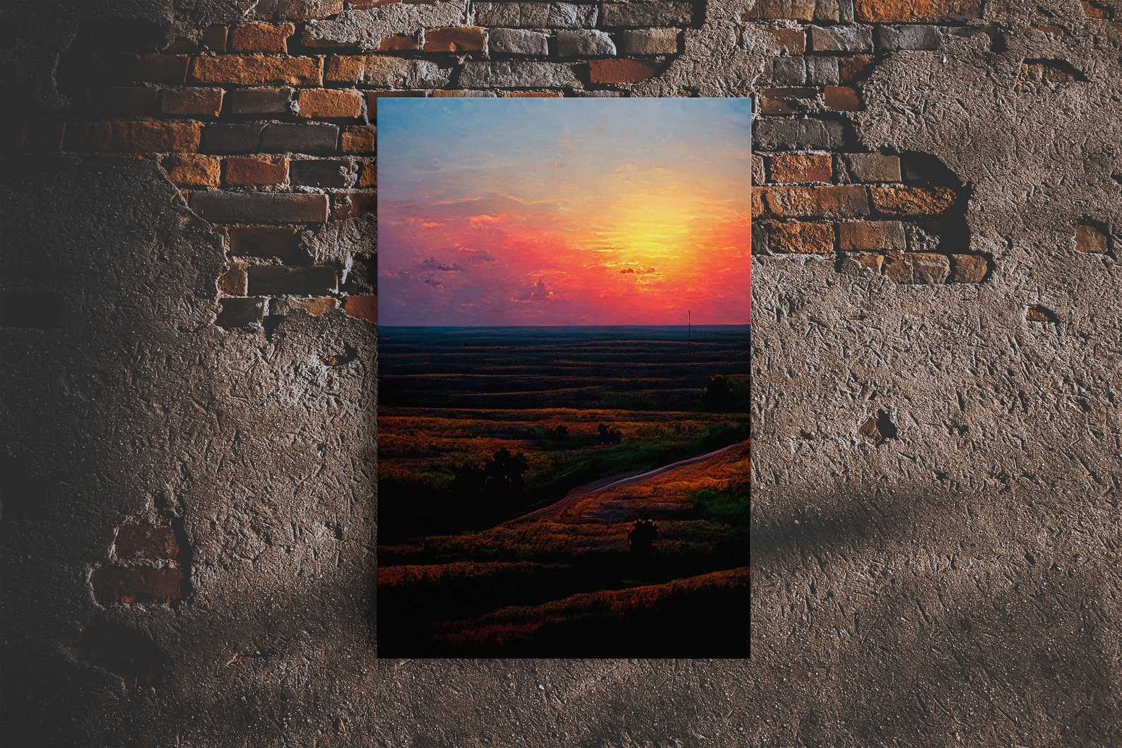 Sunset Over a Texas Field Canvas Print Landscape Art Ready - Etsy