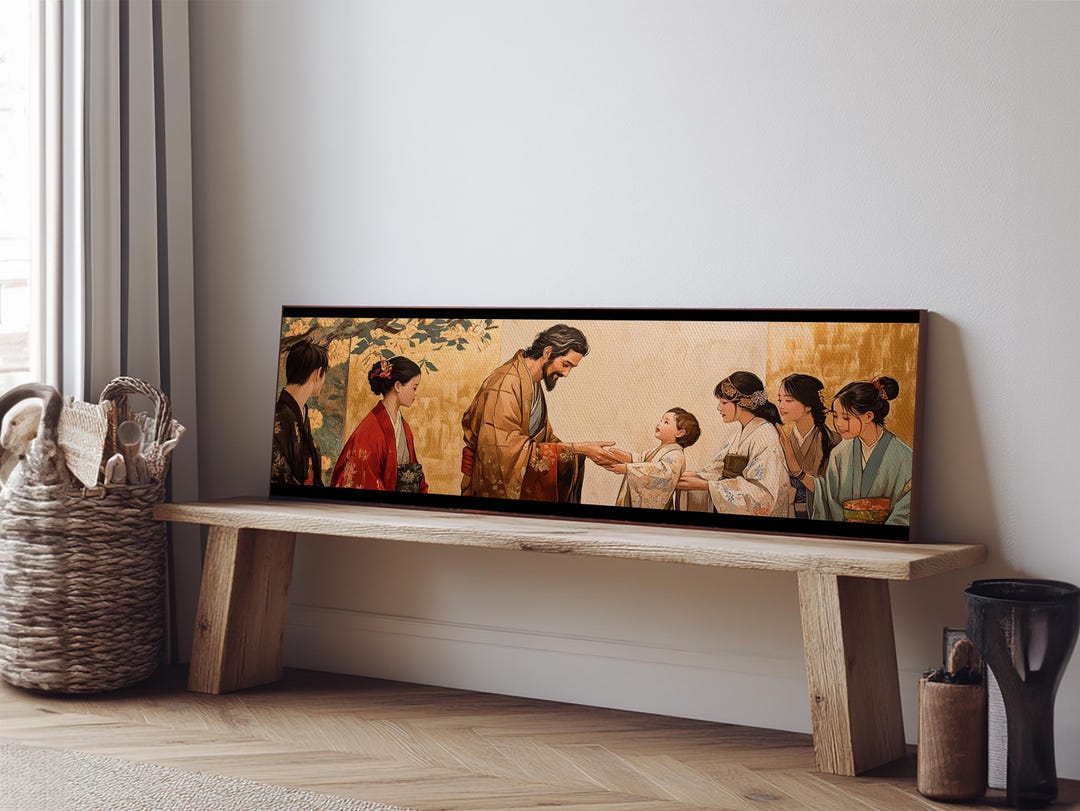 Joseph Presenting the Christ Child Framed Canvas Print | Panoramic Wall ...