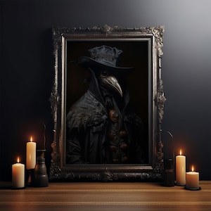 Gothic Plague Doctor Print, Vintage Canvas, Art Canvas Print, Dark ...