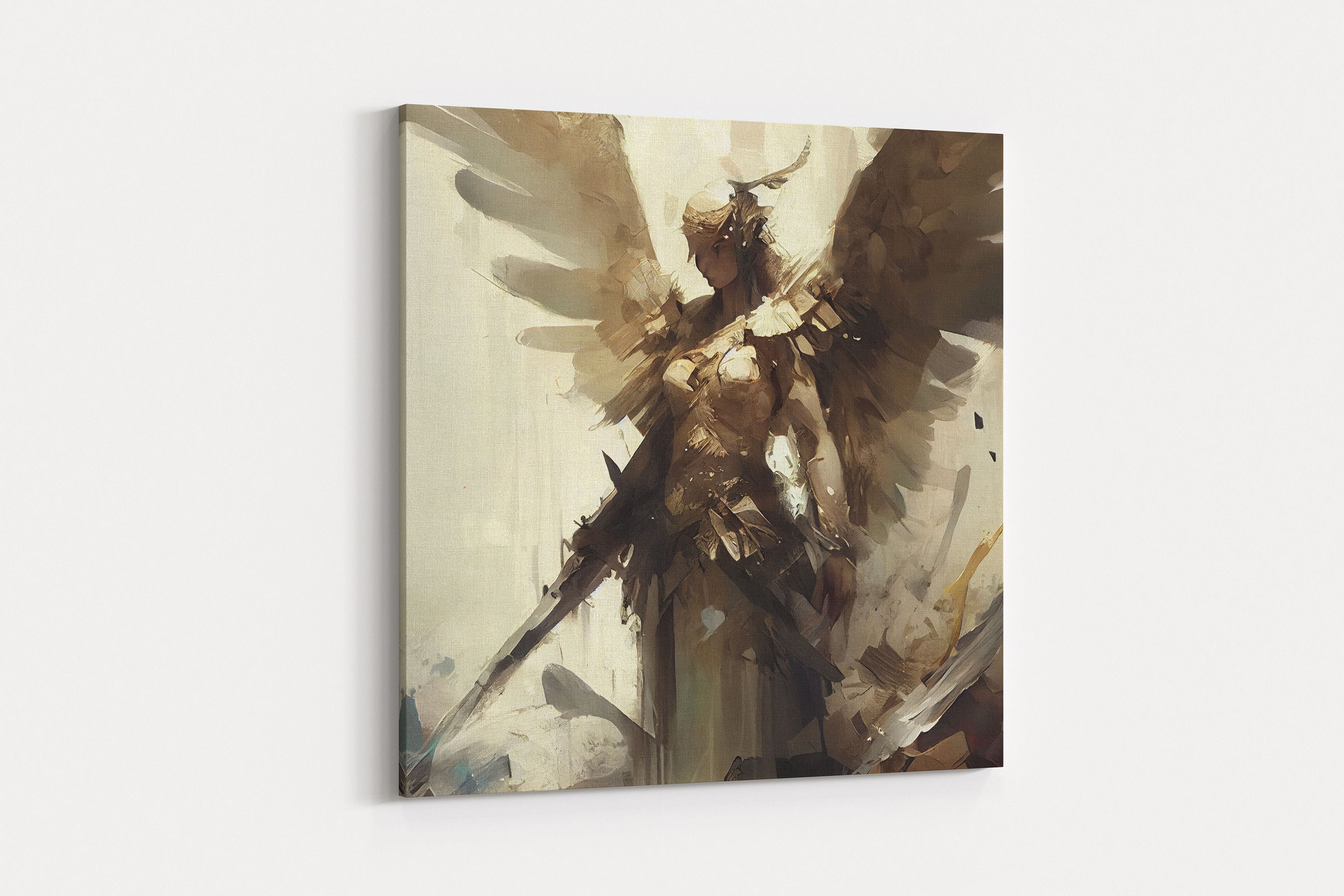 Battle Angel Watercolor Anime Style Angel Art Framed Canvas - Etsy