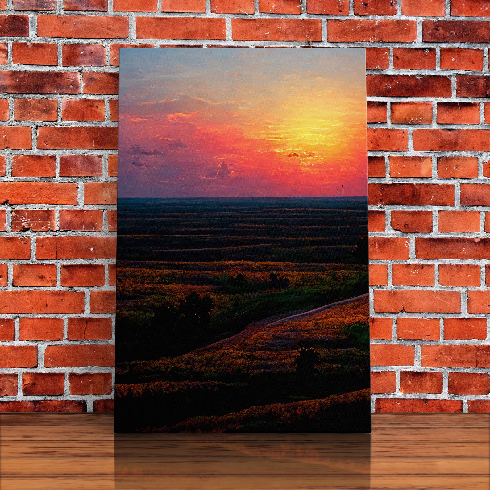 Sunset Over a Texas Field Canvas Print Landscape Art Ready - Etsy