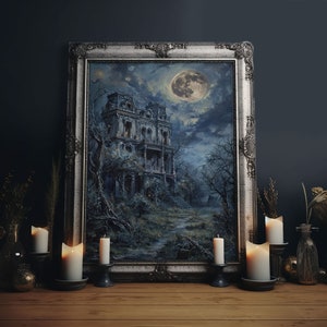 Haunted Victorian Mansion Halloween Art, Spooky House, Haunted Home ...