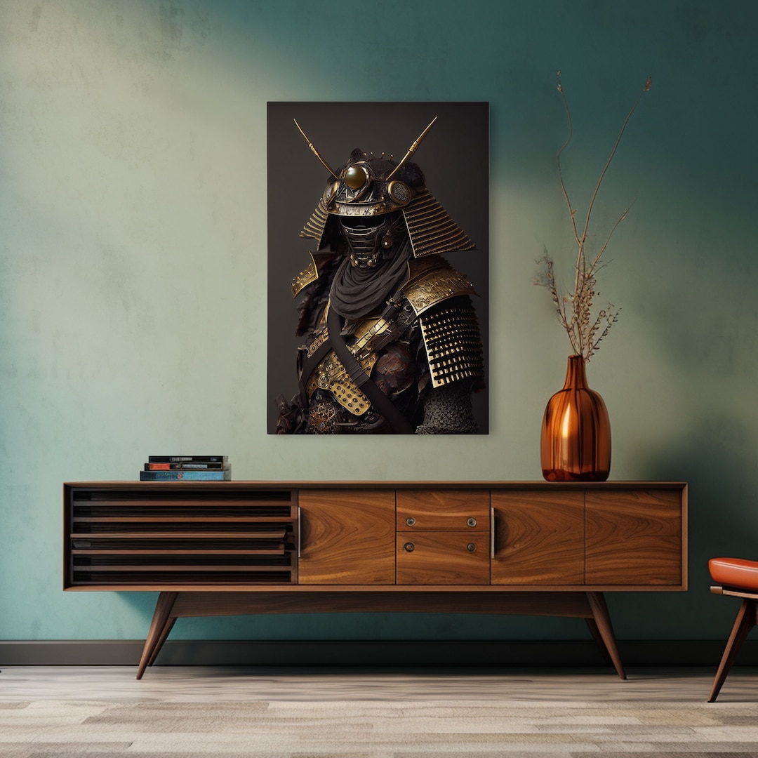 Samurai Japanese Art Ukiyo-e Style Framed Canvas Print, Samurai ...
