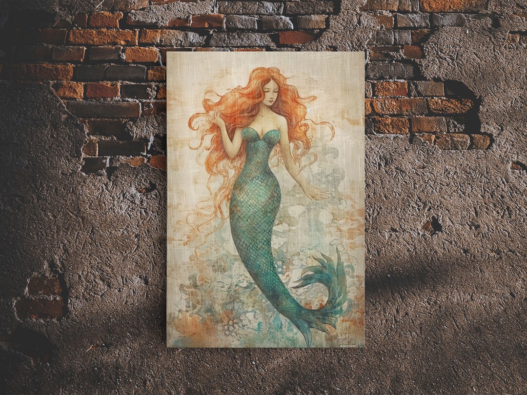 Coastal Mermaid Canvas Print or Poster, Framed - Etsy