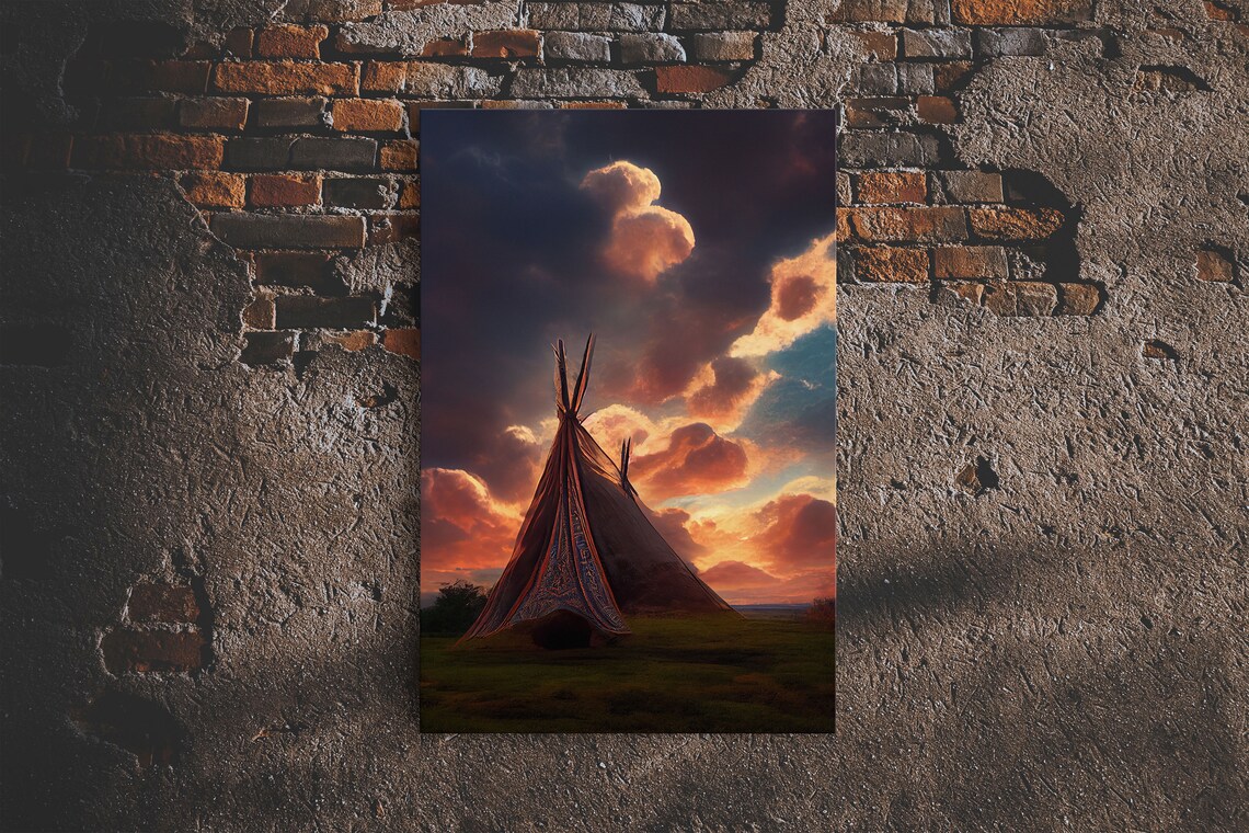 Native American Tipi Wall Art Canvas Print Early American - Etsy