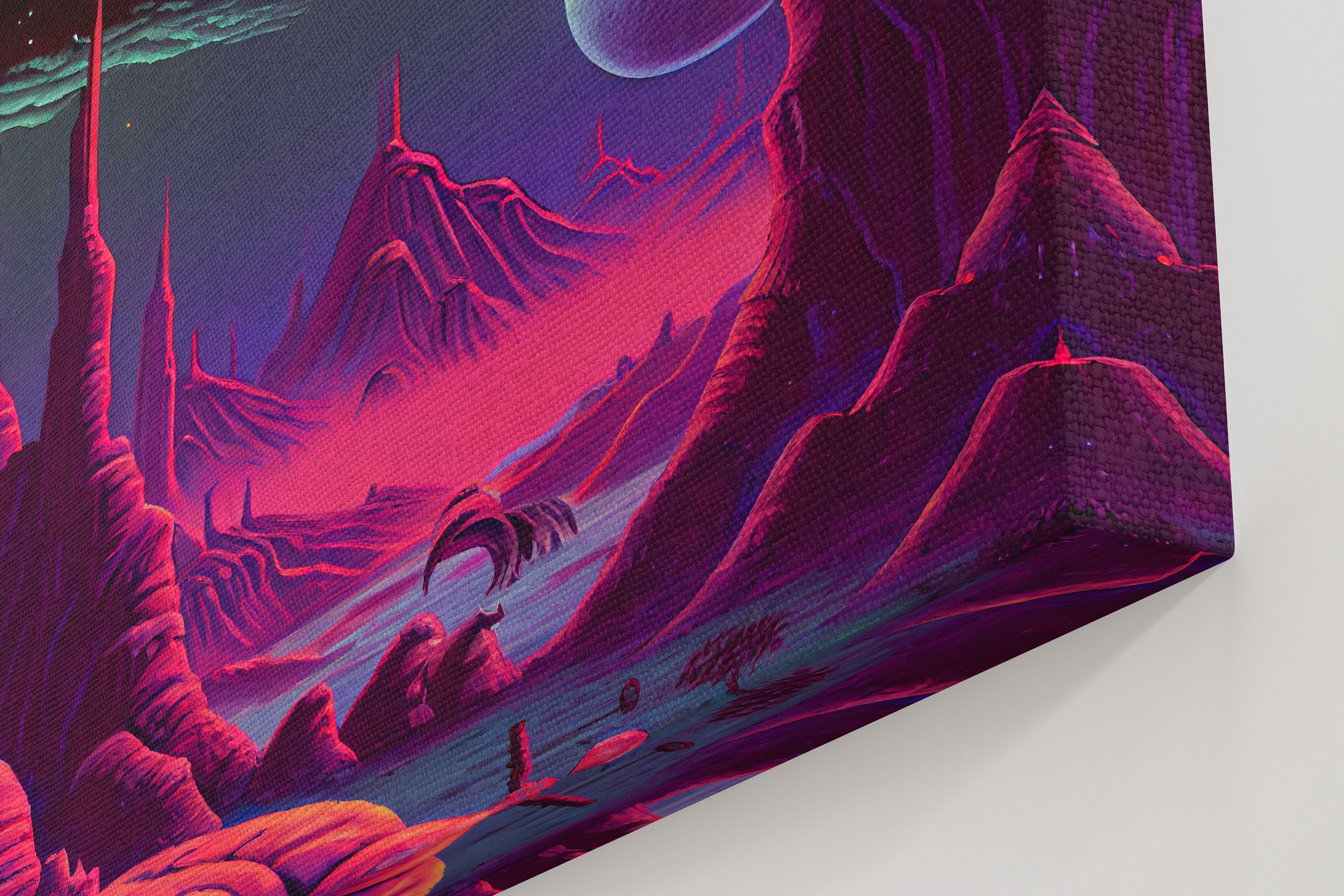 16 Bit Scifi Video Game Concept Art, Alien World, Synthwave, Framed ...