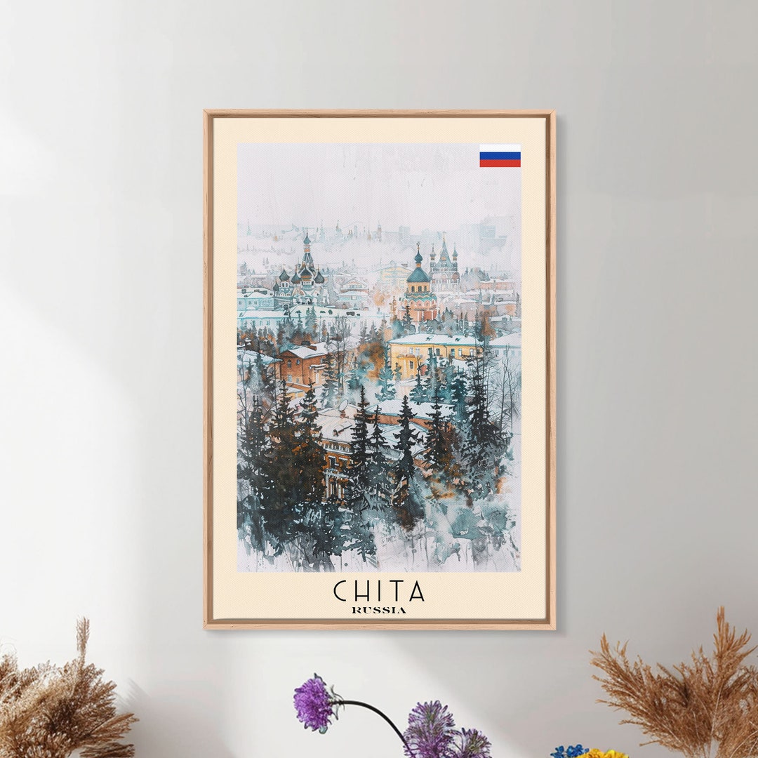 Chita Russia Travel Poster Framed Canvas Print, Wall Art, Home Decor ...