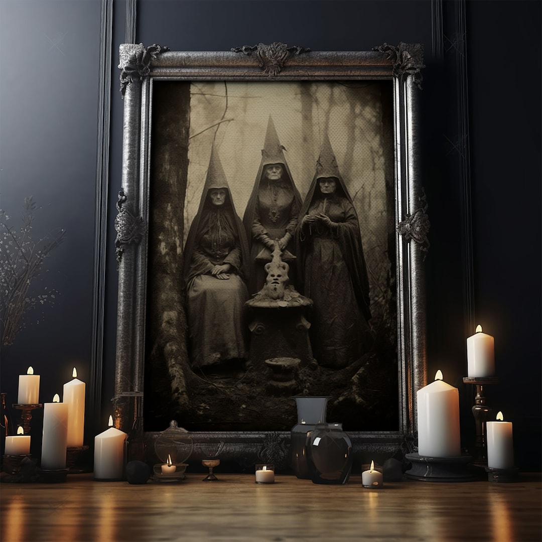 The Coven, Victorian Witches, Vintage Tintype Style Photograph, Framed ...