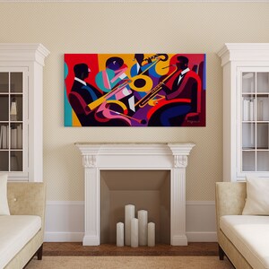 Music Wall Art Jazz Oil Painting Print Framed Canvas Print - Etsy