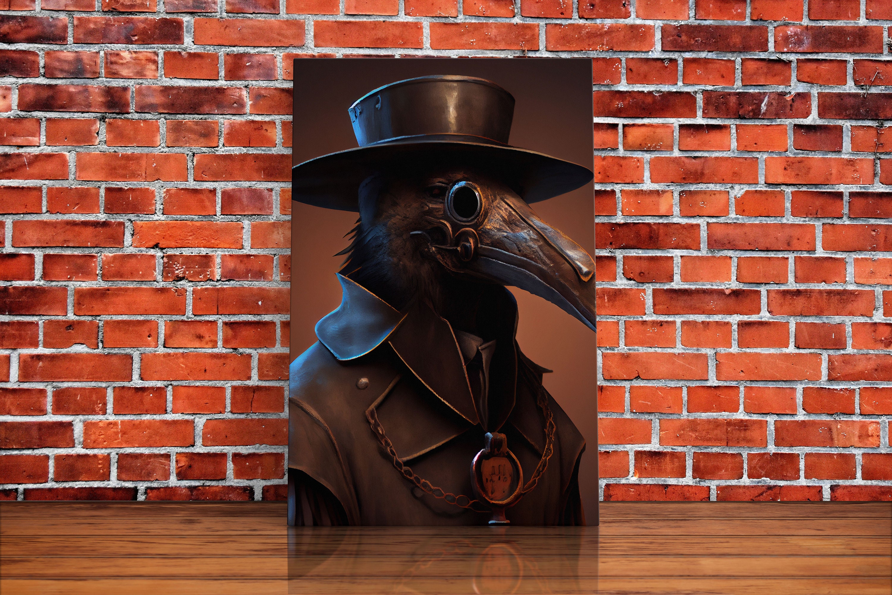 Plague Doctor Raven Black Plague Art Framed Canvas Print - Etsy